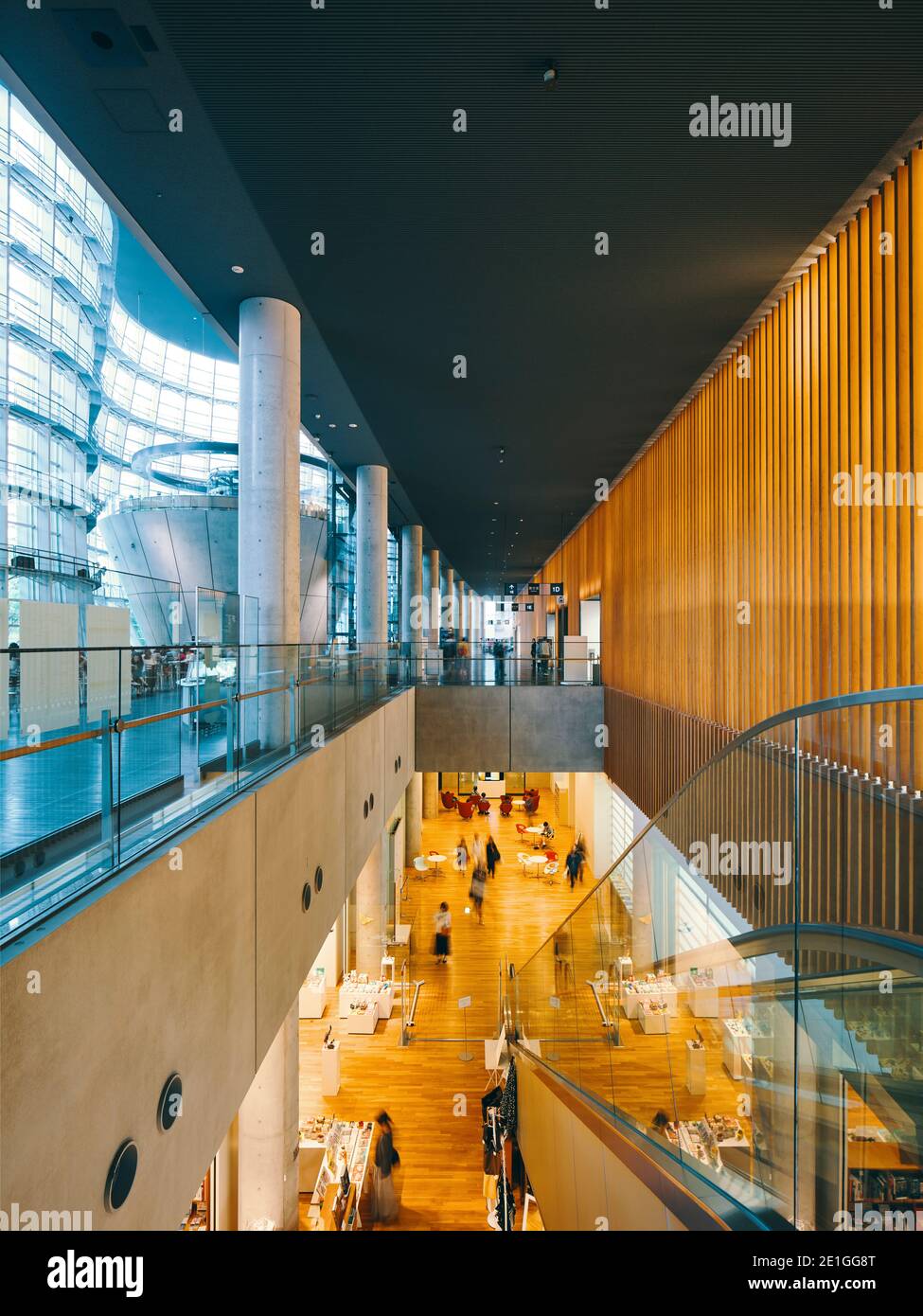 Interior view of the foyer of The National Art Centre in Tokyo, Japan ...