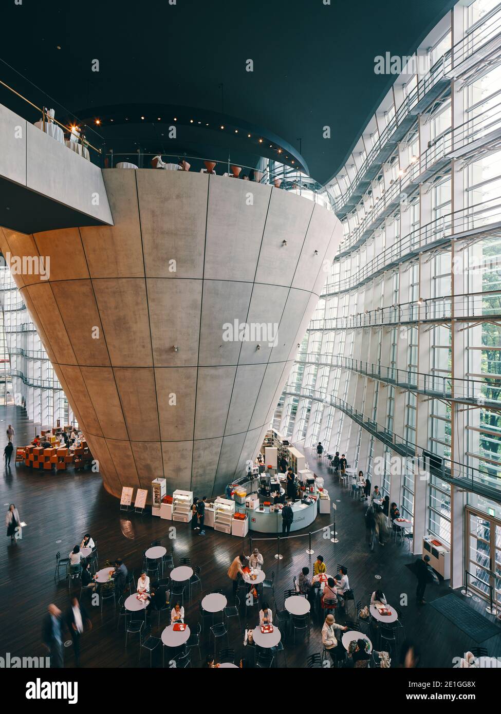 Interior view of the foyer of The National Art Centre in Tokyo, Japan ...