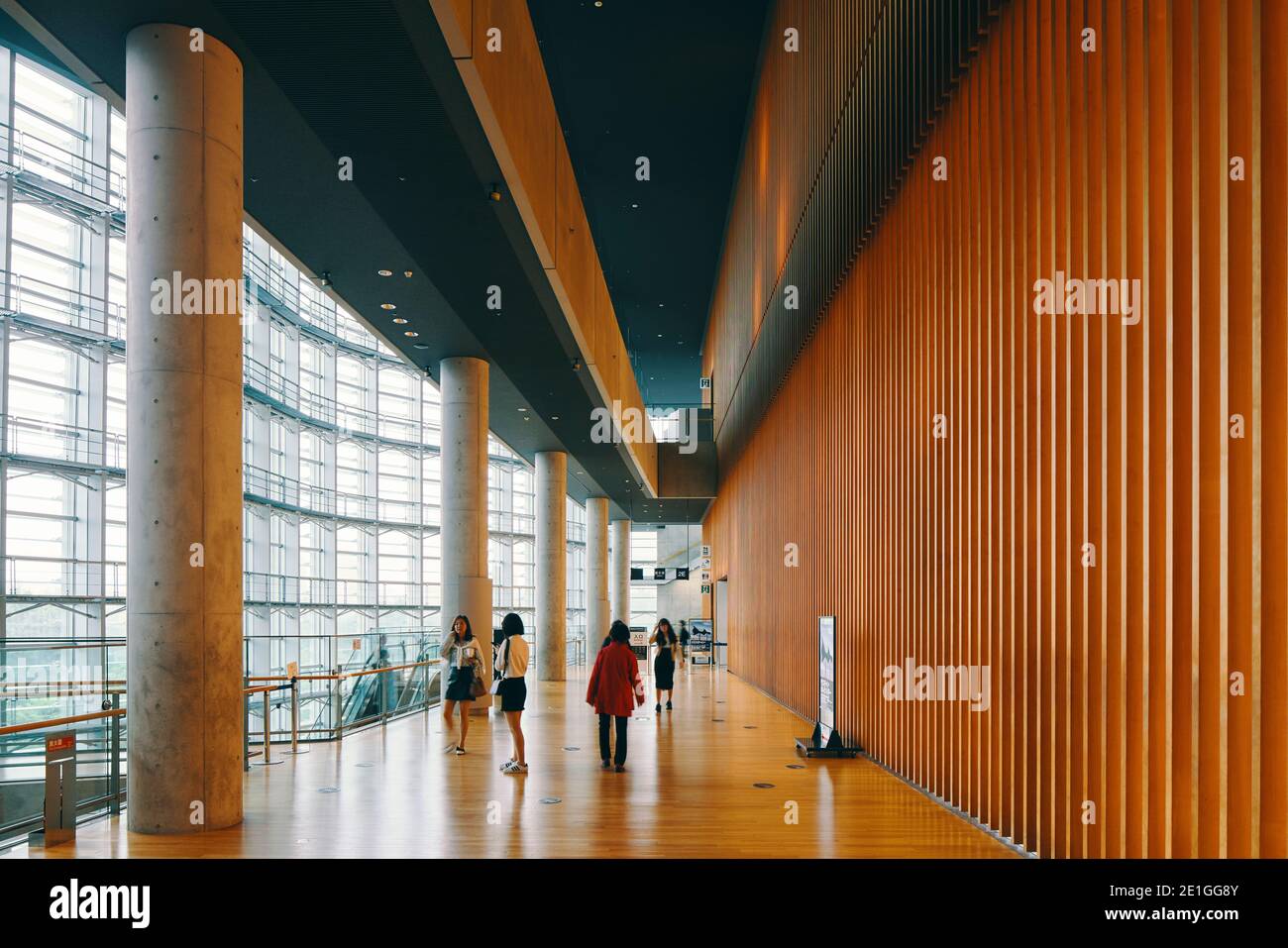 Interior view of the foyer of The National Art Centre in Tokyo, Japan ...
