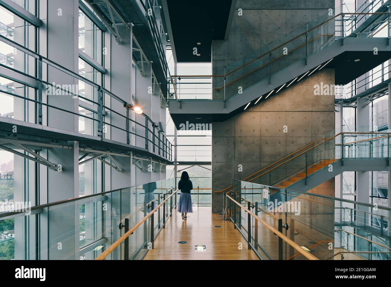 Interior view of the foyer of The National Art Centre in Tokyo, Japan ...