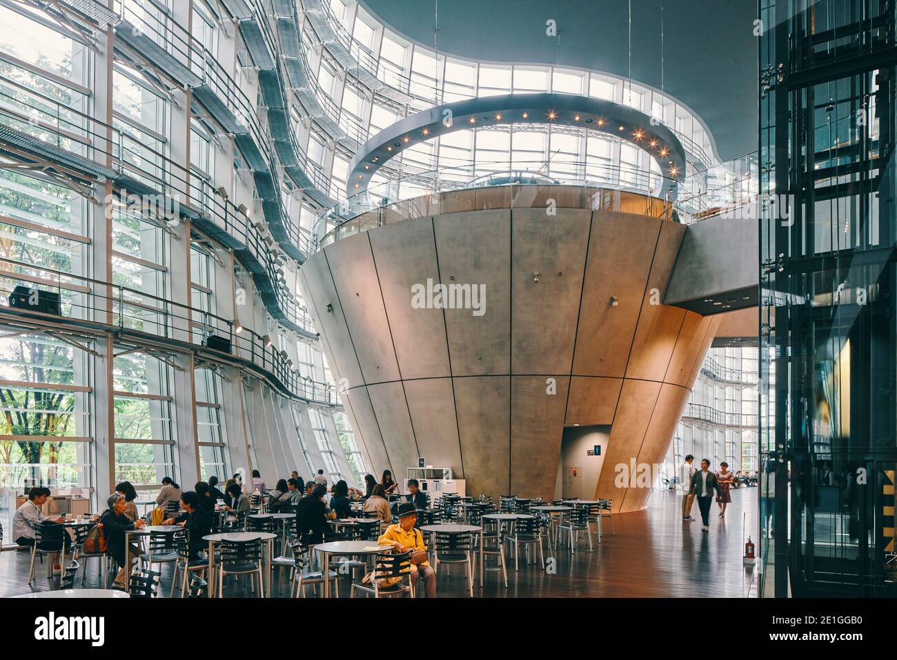 Interior view of the foyer of The National Art Centre in Tokyo, Japan ...