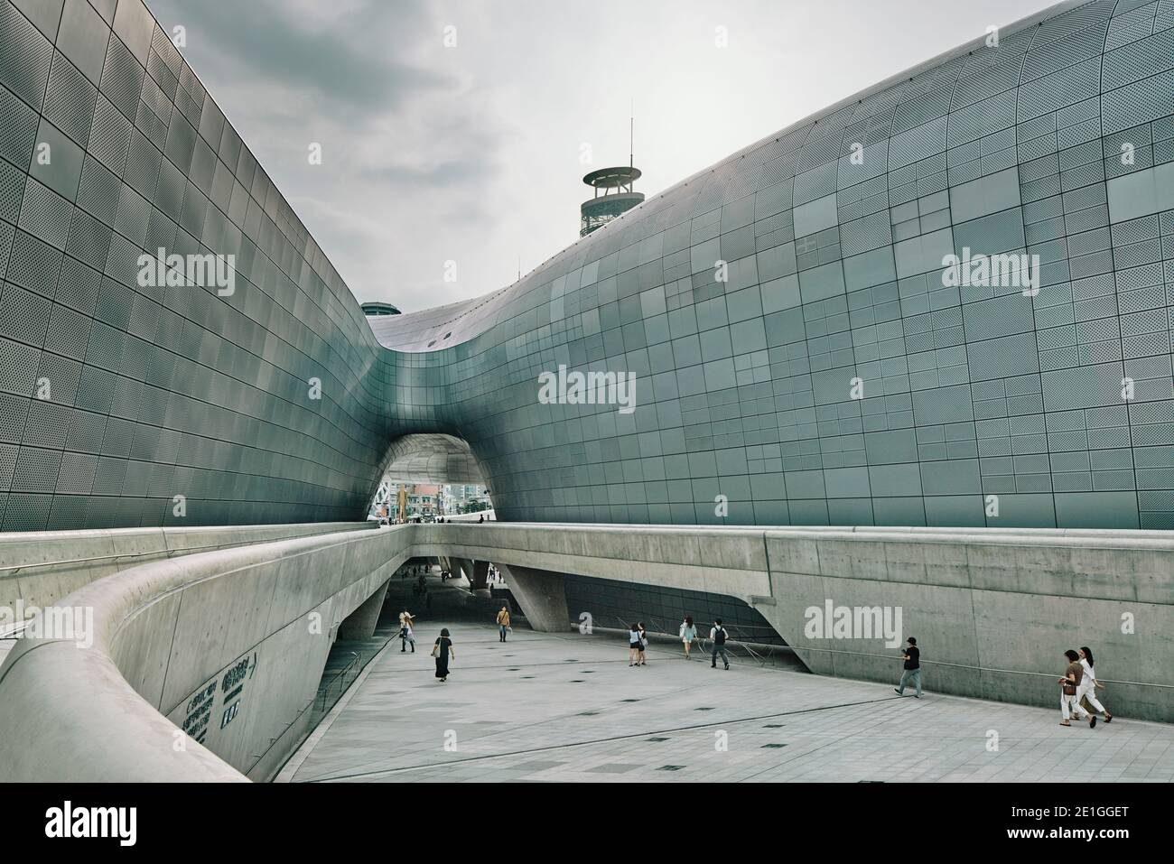 Exterior view of Dongdaemun Design Plaza, also known as DDP, a cultural ...