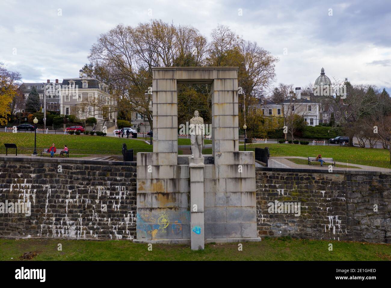 Providence, Rhode Island - Nov 28, 2020: Prospect Terrace Park and the ...