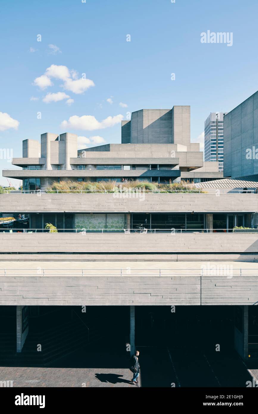 Exterior view of The Royal National Theatre on London's South Bank, a ...
