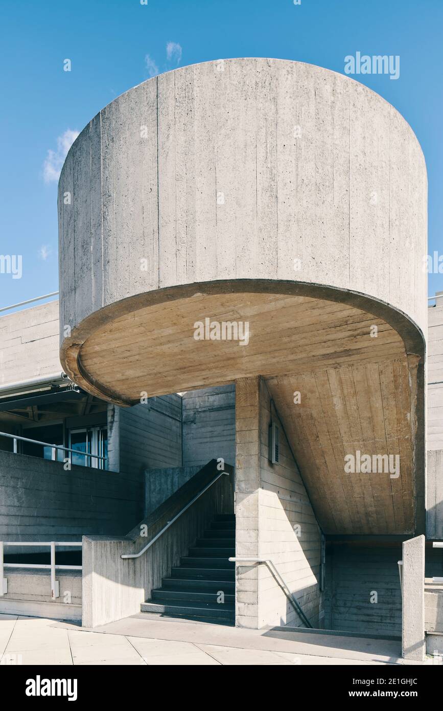 Exterior view of The Royal National Theatre on London's South Bank, a ...
