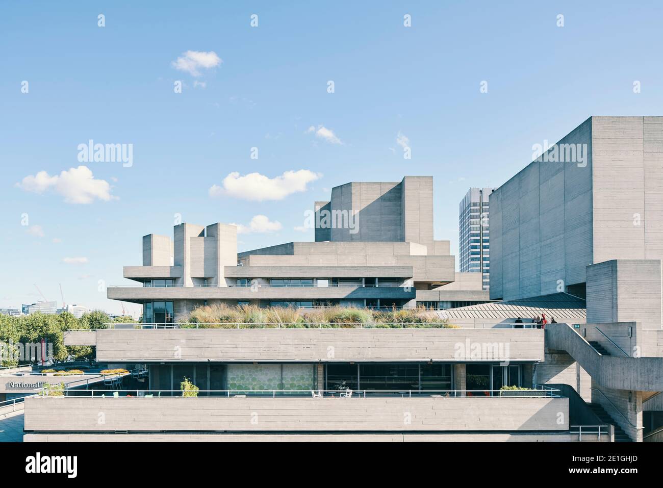 Exterior view of The Royal National Theatre on London's South Bank, a ...