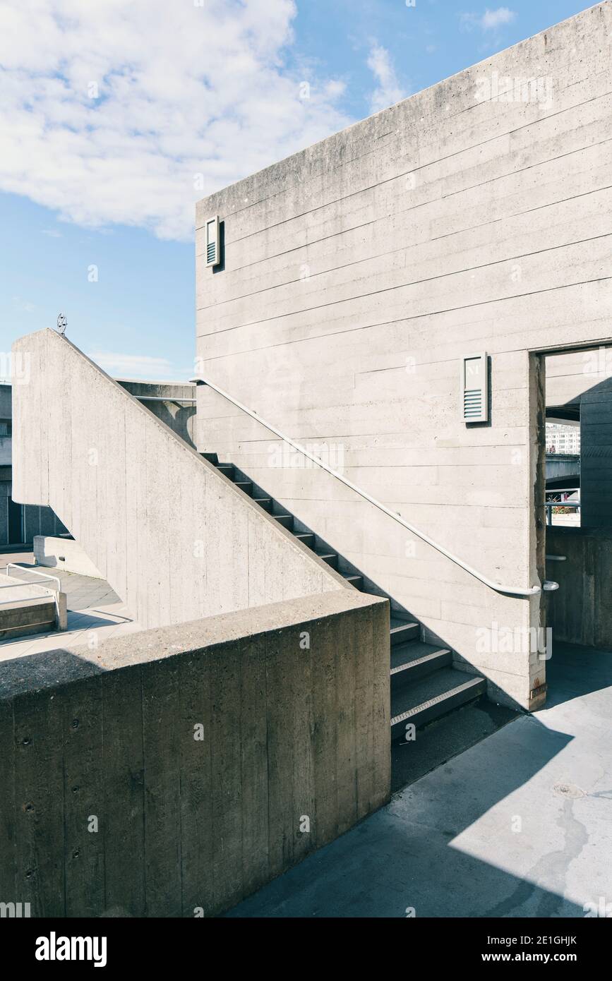 Exterior view of The Royal National Theatre on London's South Bank, a ...