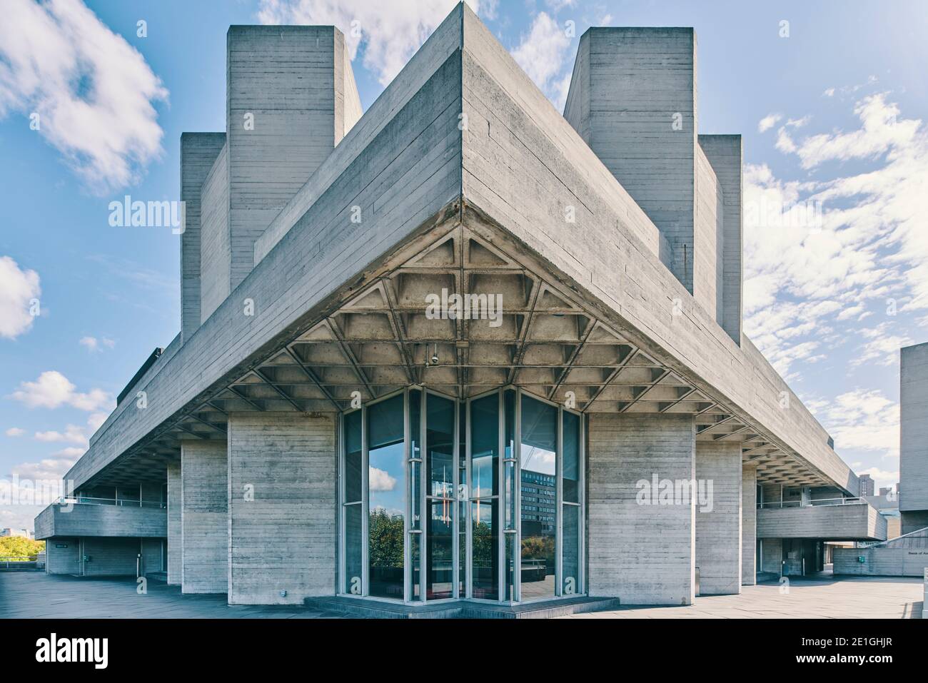 Exterior view of The Royal National Theatre on London's South Bank, a ...