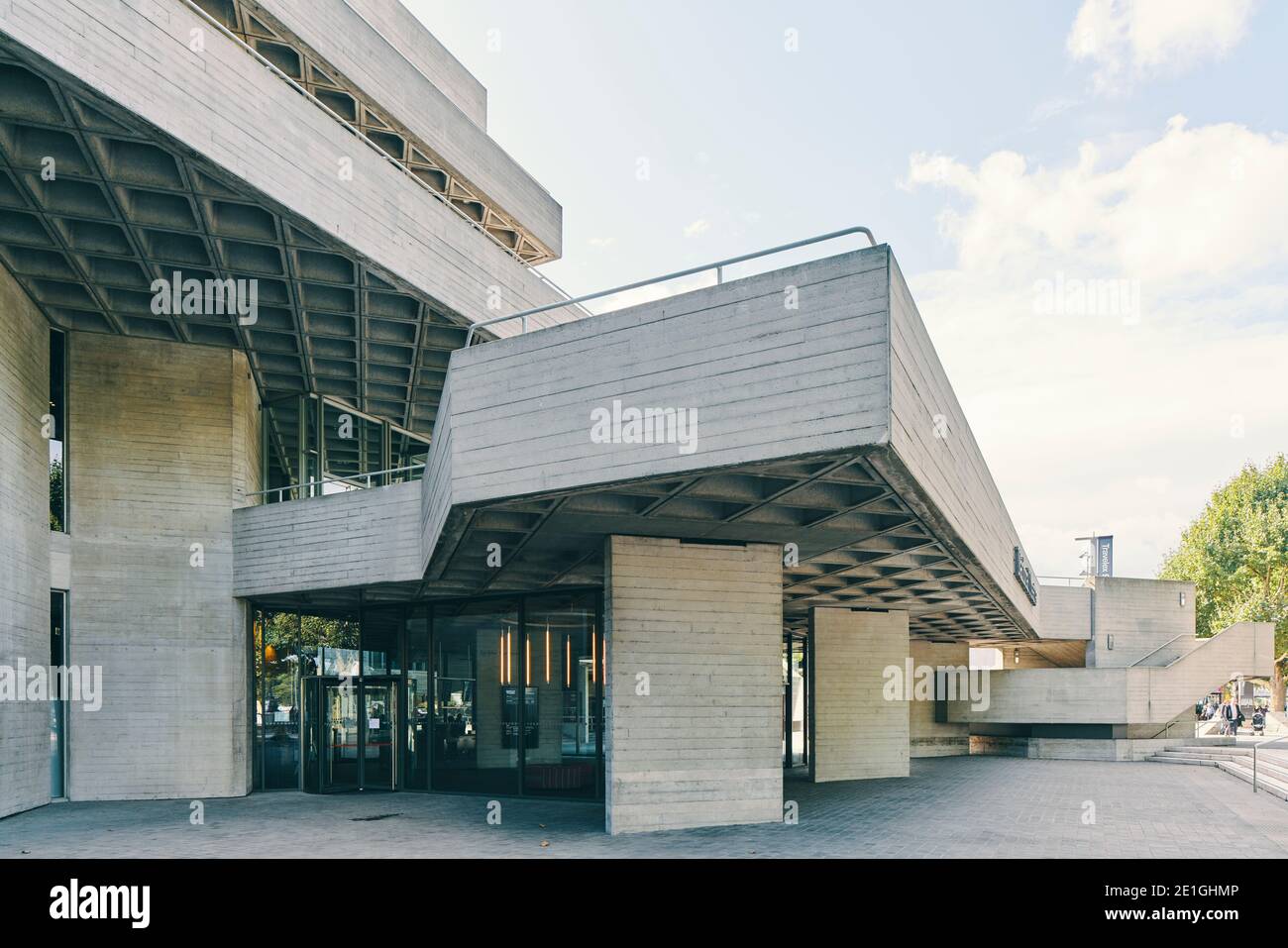 Exterior view of The Royal National Theatre on London's South Bank, a ...