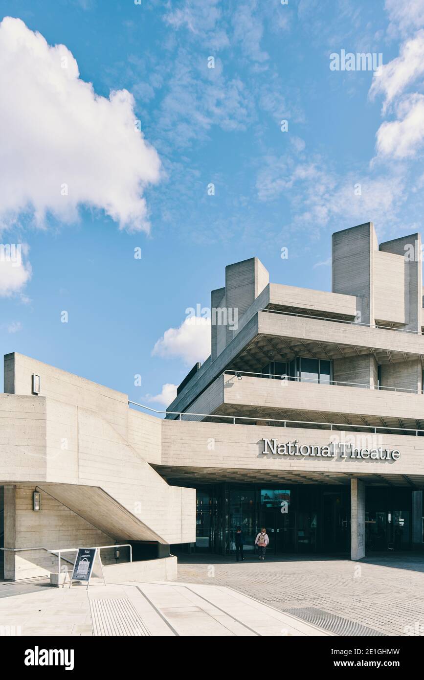 Exterior view of The Royal National Theatre on London's South Bank, a ...