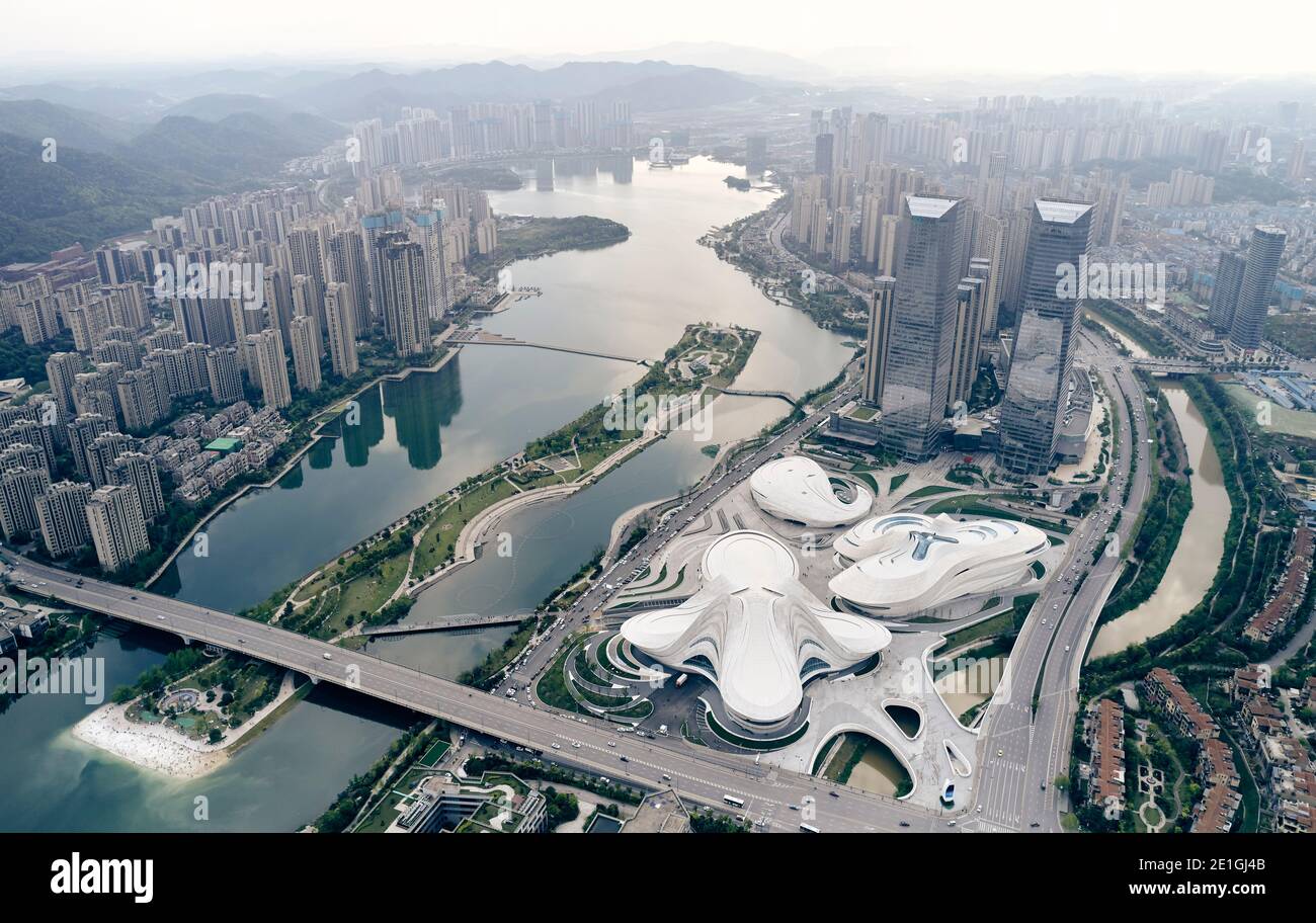 Aerial view of The Changsha Meixihu International Culture and Art ...