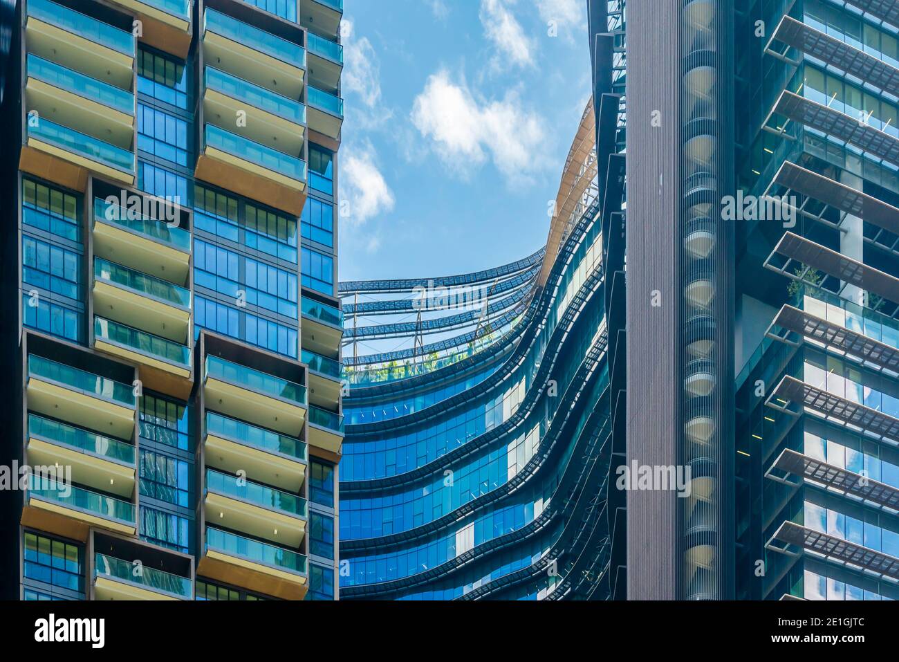 Exterior view of Marina One, a high-density mixed-use complex for the ...