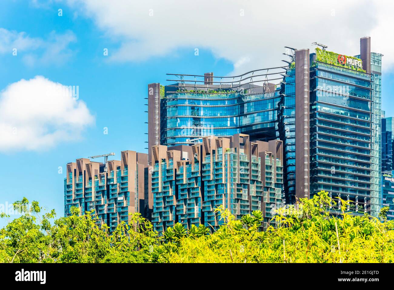 Exterior view of Marina One, a high-density mixed-use complex for the ...