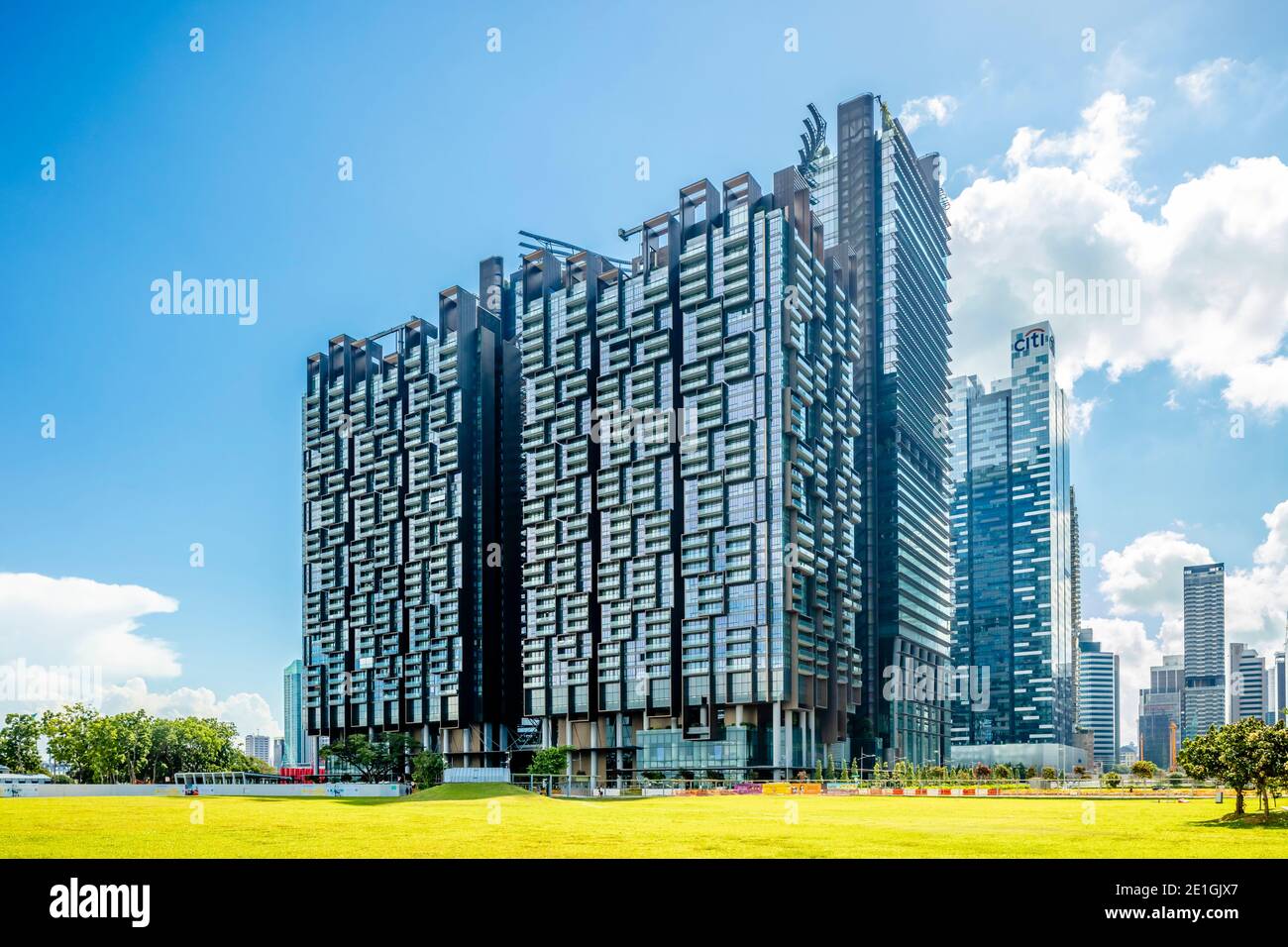 Exterior view of Marina One, a high-density mixed-use complex for the ...