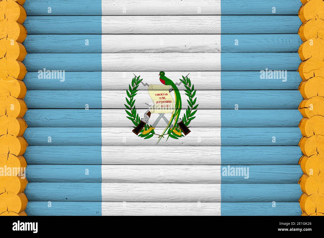 National flag of Guatemala on a wooden wall background. The concept of ...