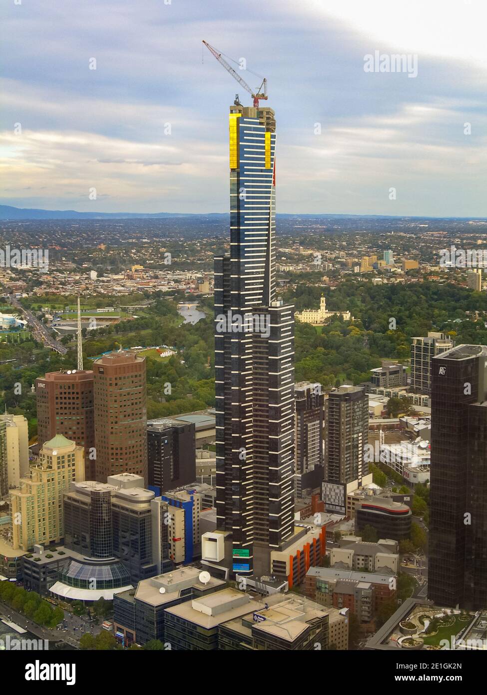Eureka Tower under construction in the heart of Melbourne, Australia ...
