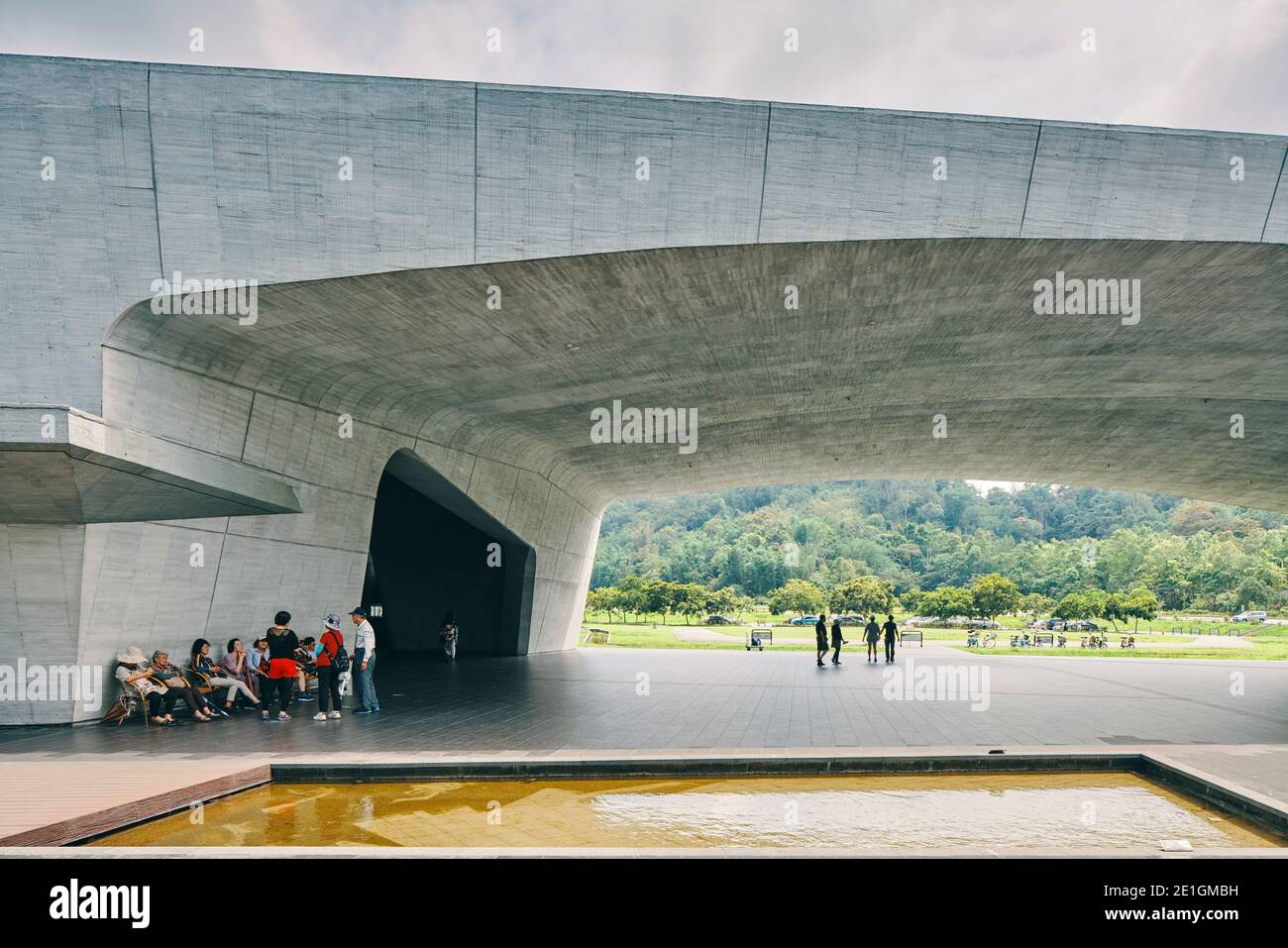 Exterior view of the Xiangshang Visitor Center in Sun Moon Lake, Nantou ...