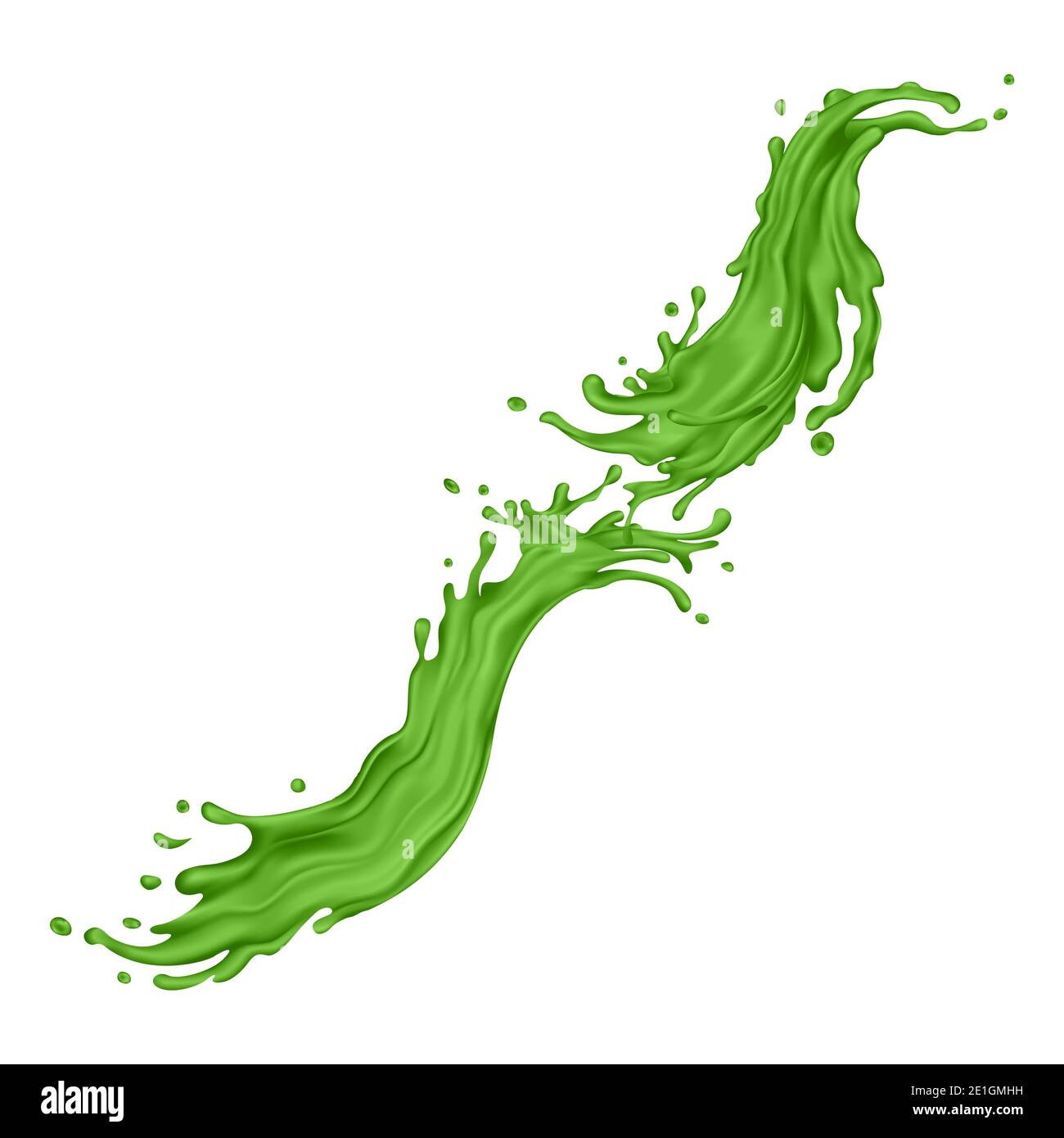 Green juice splashes on a white background Stock Photo - Alamy