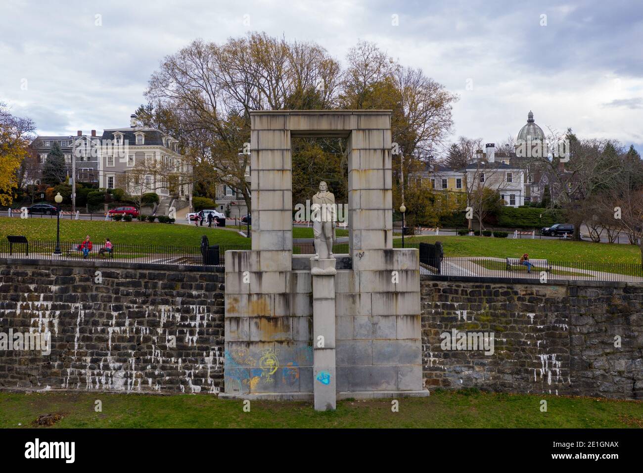 Providence, Rhode Island - Nov 28, 2020: Prospect Terrace Park and the ...