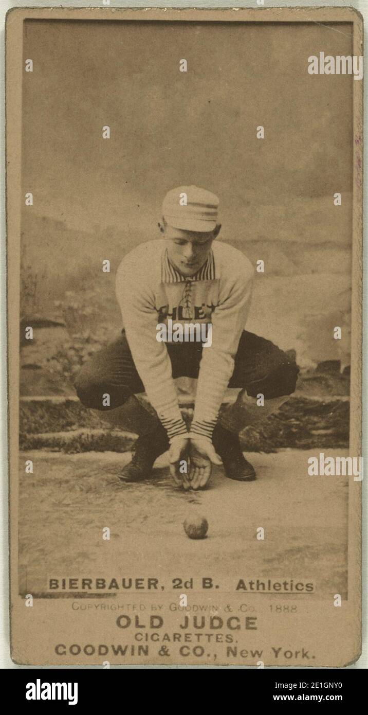 Lou Bierbauer, Philadelphia Athletics, baseball card portrait Stock Photo - Alamy