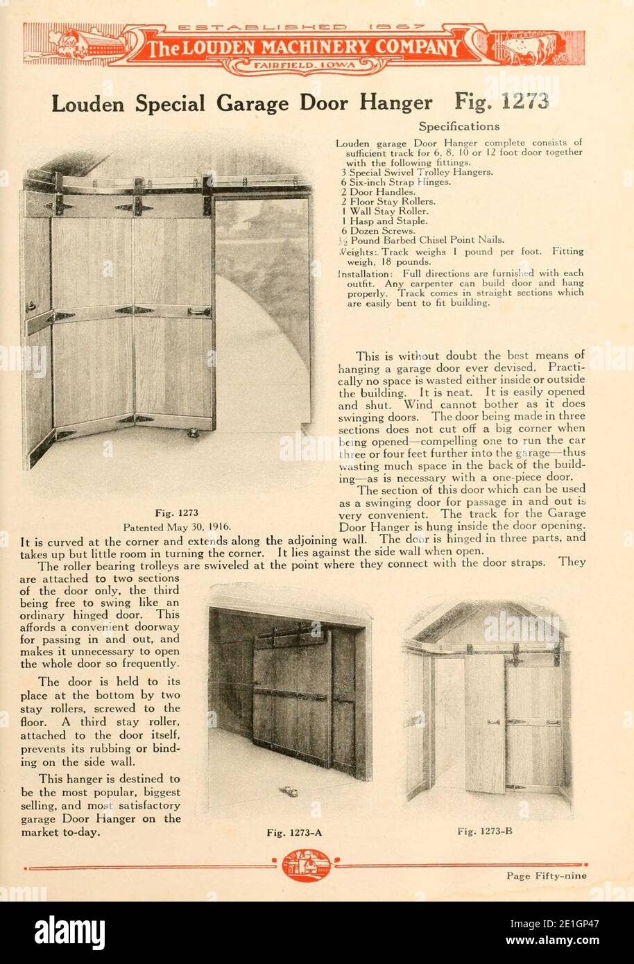 Louden hay unloading tools, barn and garage door hangers, dairy barn ...