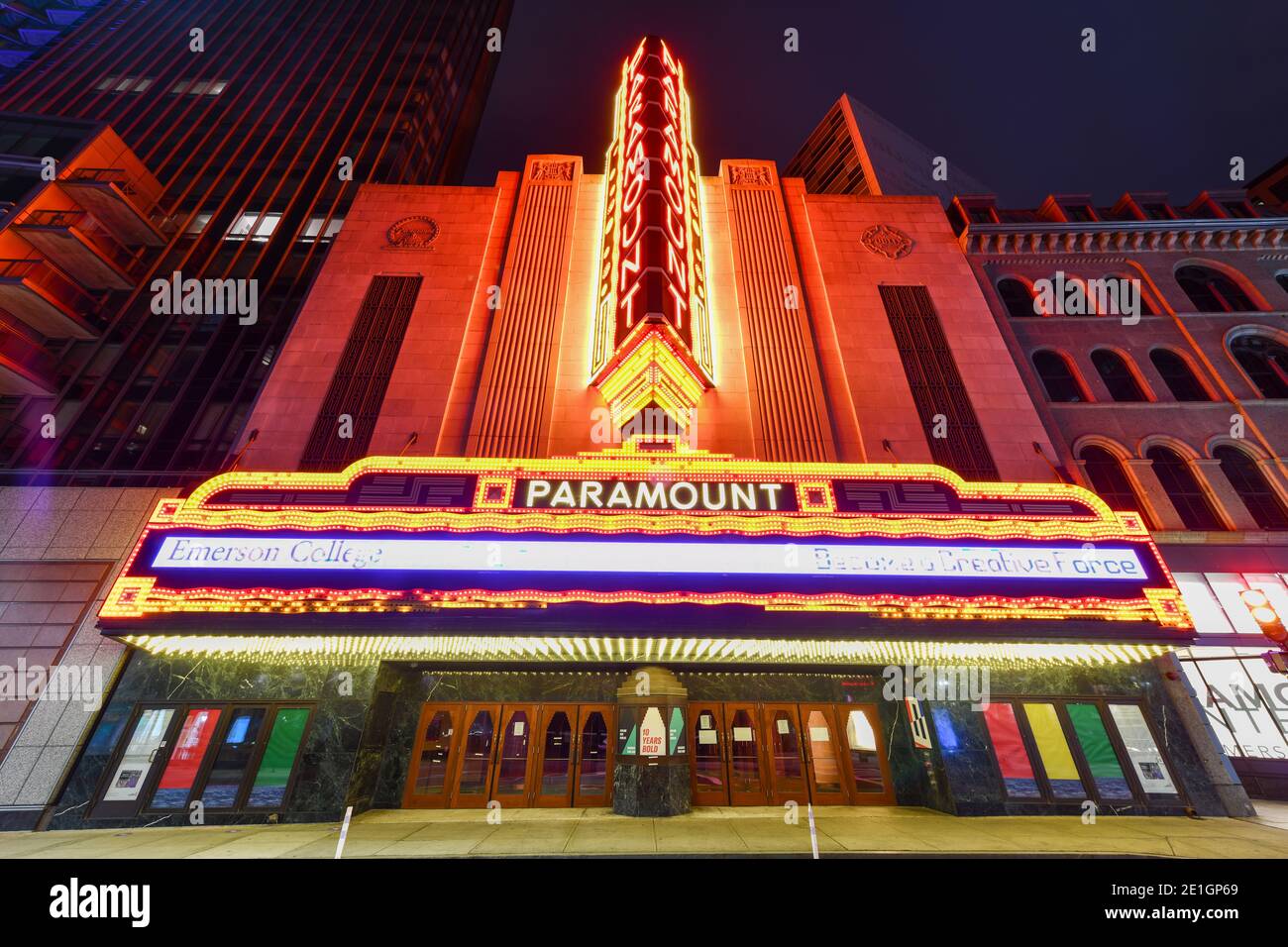 Boston, Massachusetts - Nov 27, 2020: The Paramount Theater, along ...
