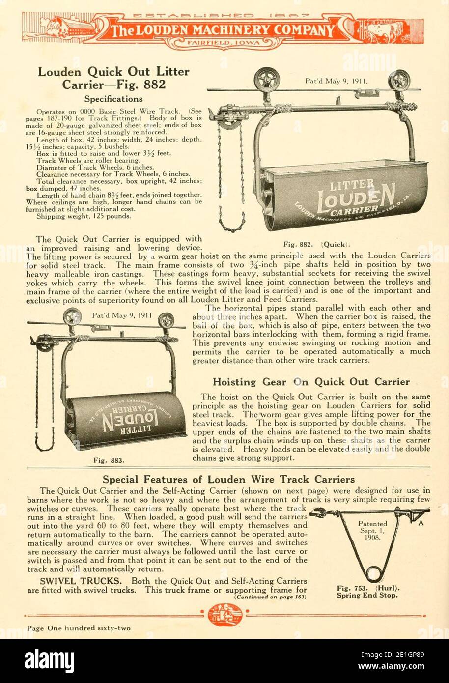 Louden hay unloading tools, barn and garage door hangers, dairy barn ...