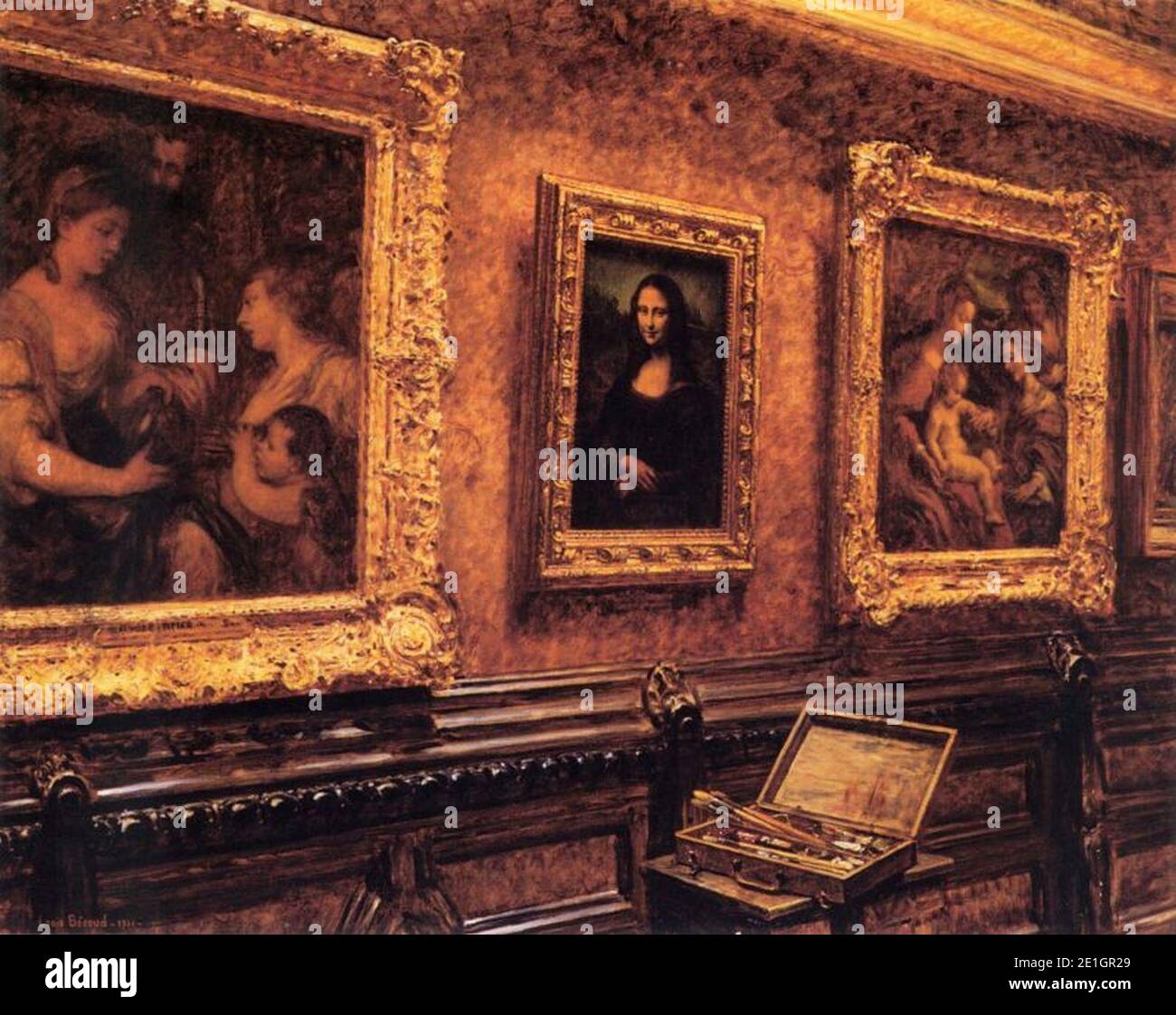 Louis Beroud - Mona Lisa au Louvre 1911 Stock Photo - Alamy