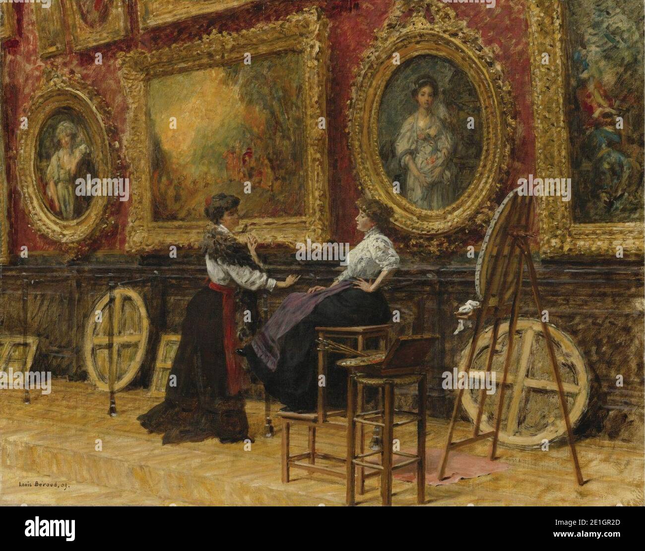 Louis Beroud - les copistes Louvre 1909 Stock Photo - Alamy