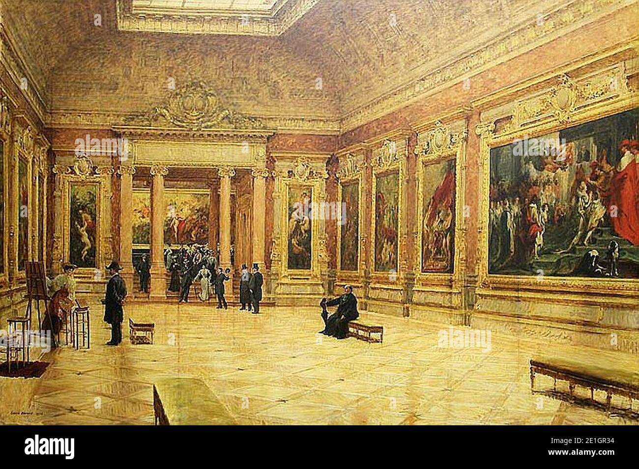 Louis Beroud - Salle Ruben musee du Louvre 1904 Stock Photo - Alamy