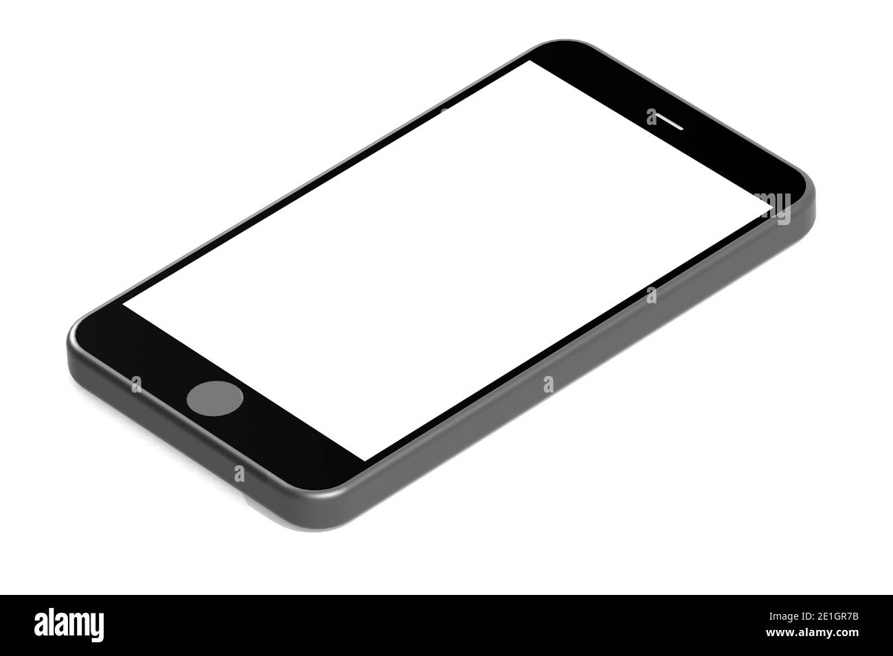 Black mobile phone isolated on white background, 3D rendering Stock ...