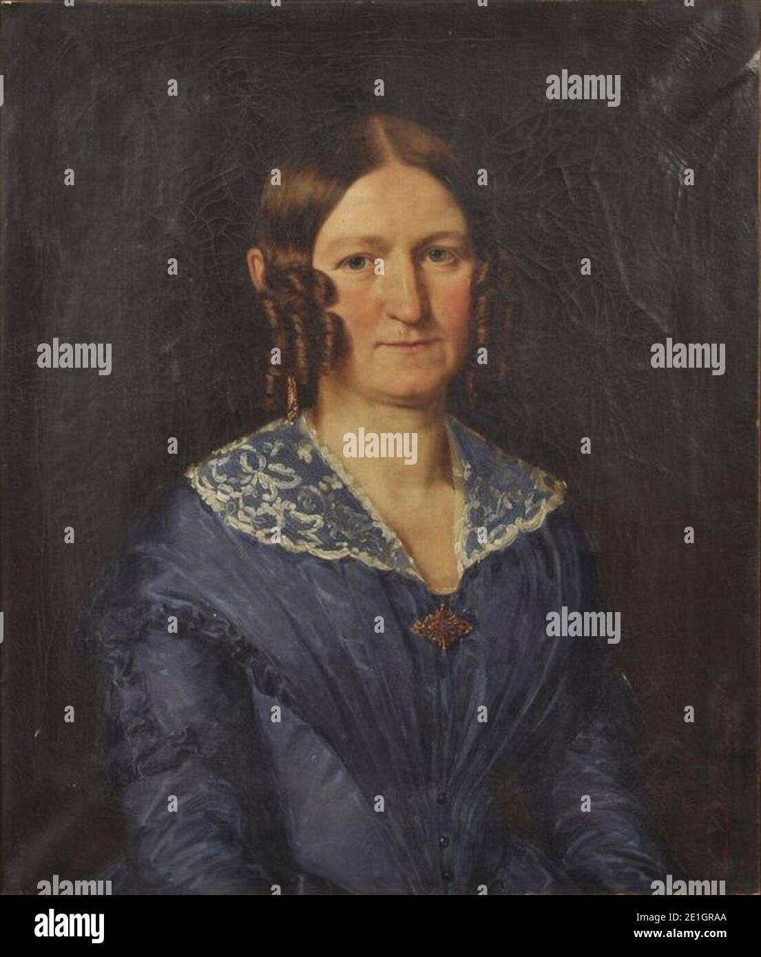 Louis Castelli Bildnis einer Dame im blauen Kleid 1846 Stock Photo - Alamy