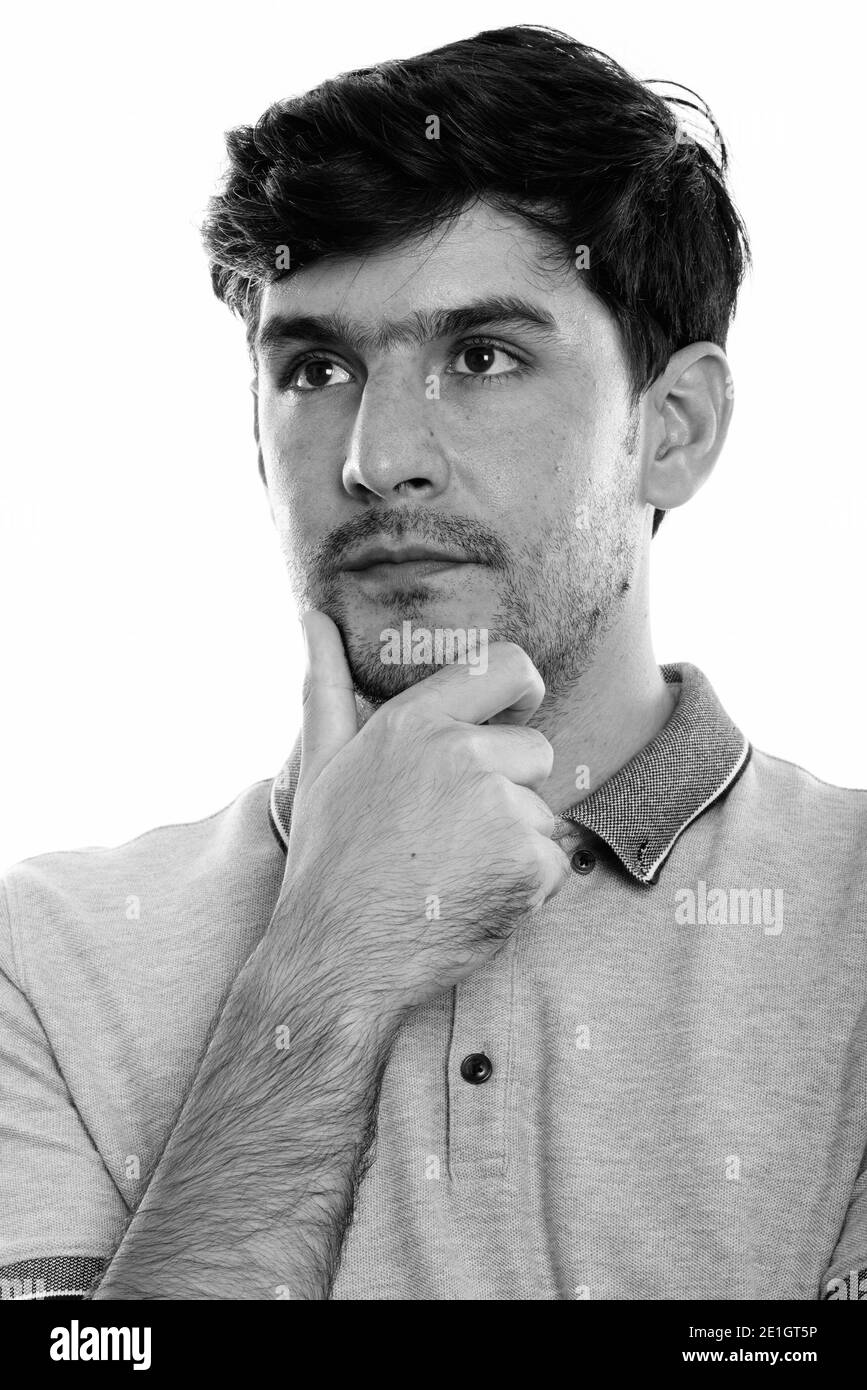 Hand to face Black and White Stock Photos & Images - Alamy