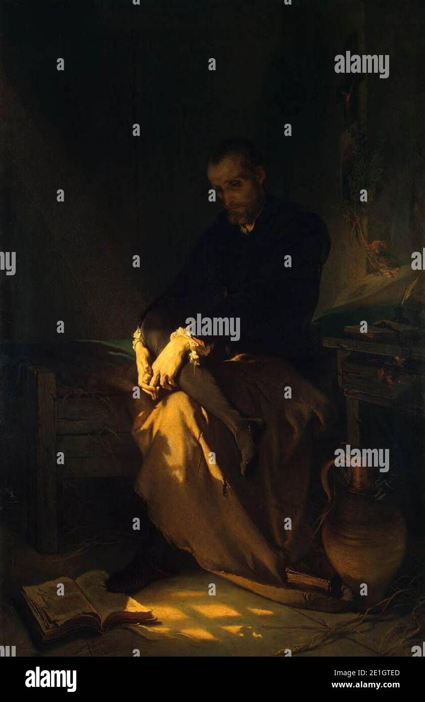 Louis Gallait - Tasso in the Prison Stock Photo - Alamy