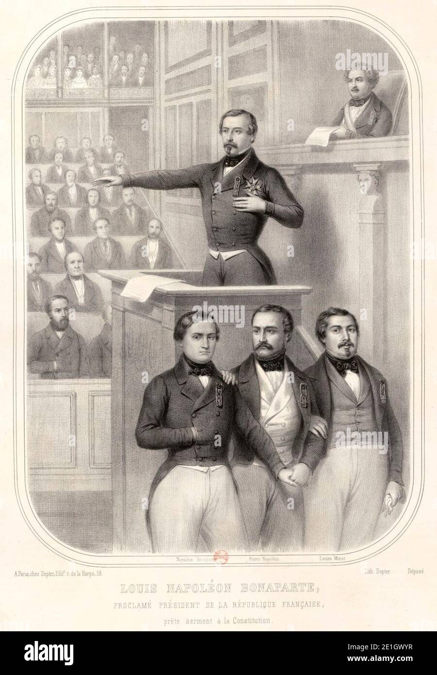 Louis Napoléon Bonaparte prête serment à la Constitution Stock Photo ...