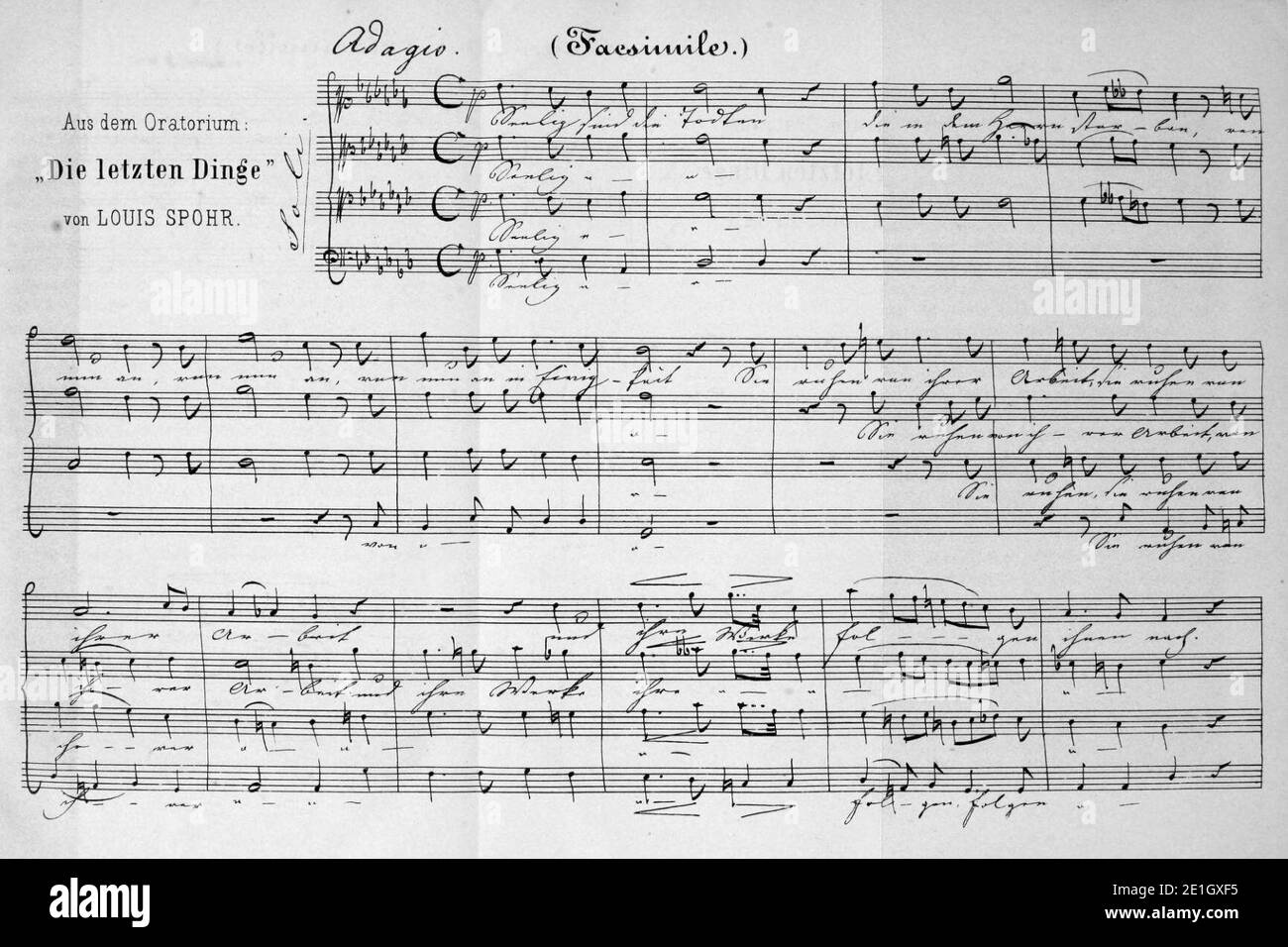 Louis Spohr Facsimile Stock Photo - Alamy