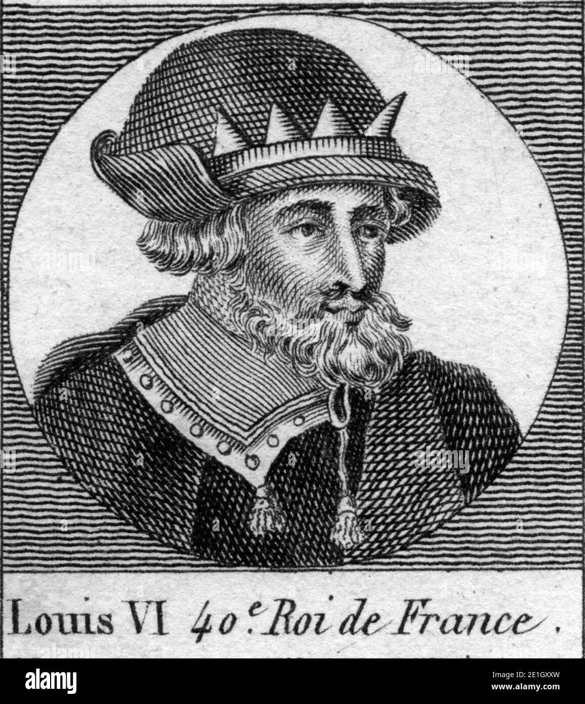 Louis VI le Gros (portrait gravé Stock Photo - Alamy
