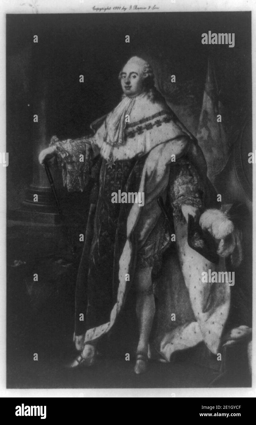 Louis XVI, King of France, full-length portrait, standing, facing left ...