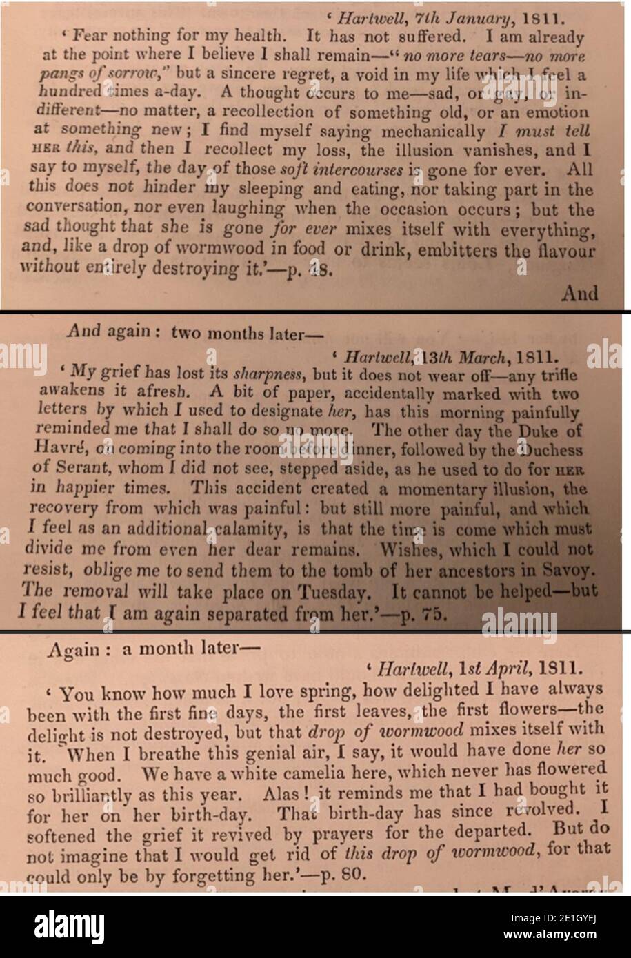 Louis XVIII Private Letters regarding death of his wife Stock Photo - Alamy