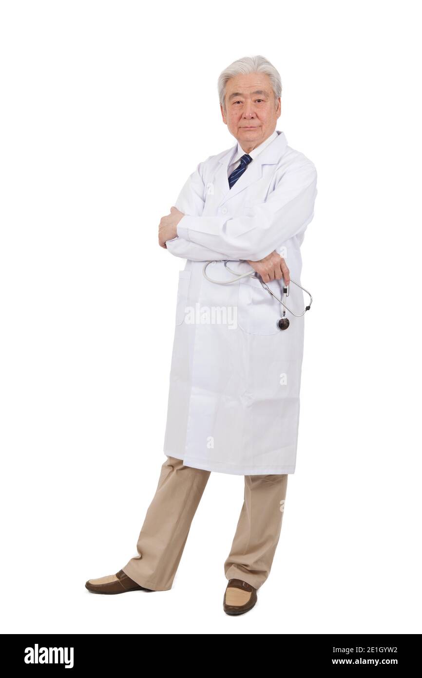 Standing portrait of elderly senior male doctor high quality photo ...