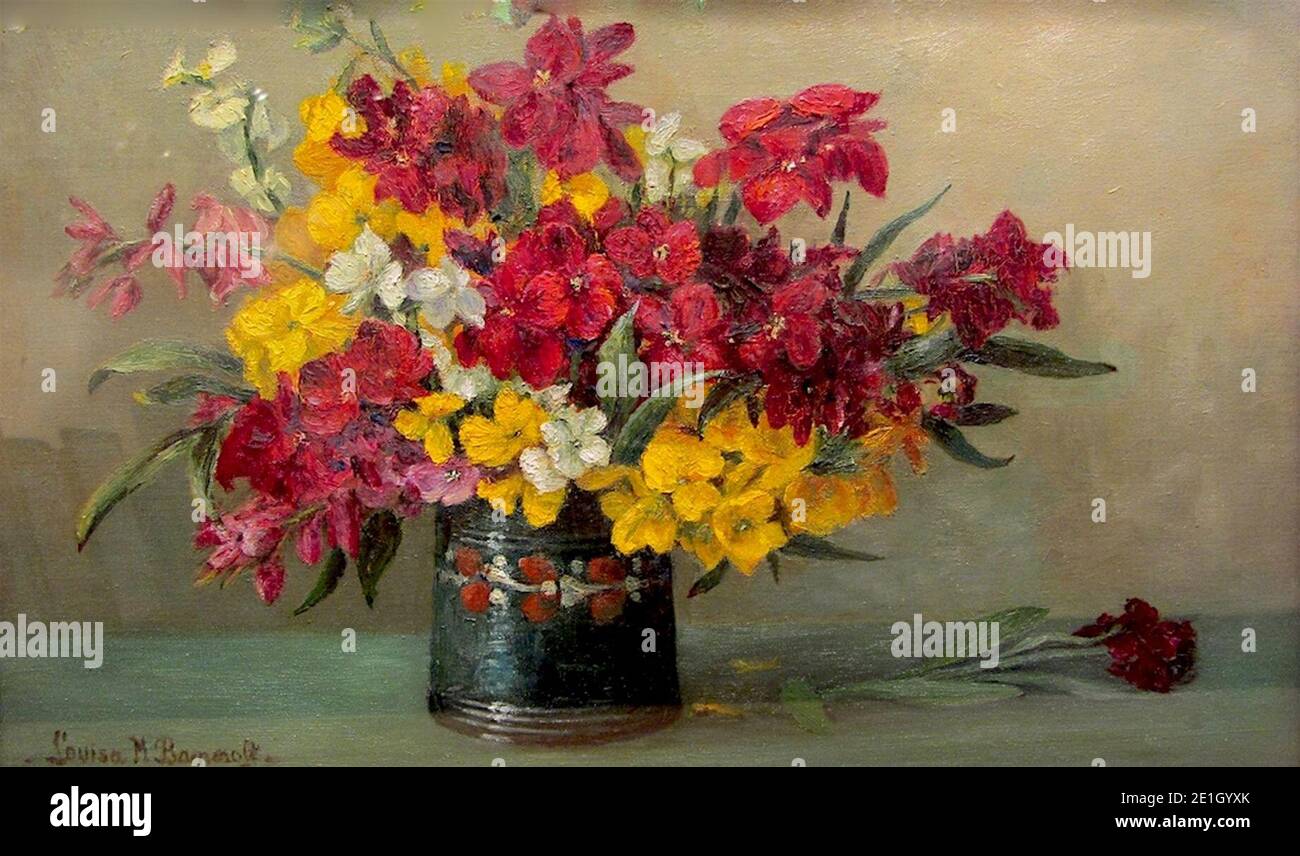 Louisa Mary Bancroft - Still Life of Wallflowers Stock Photo - Alamy