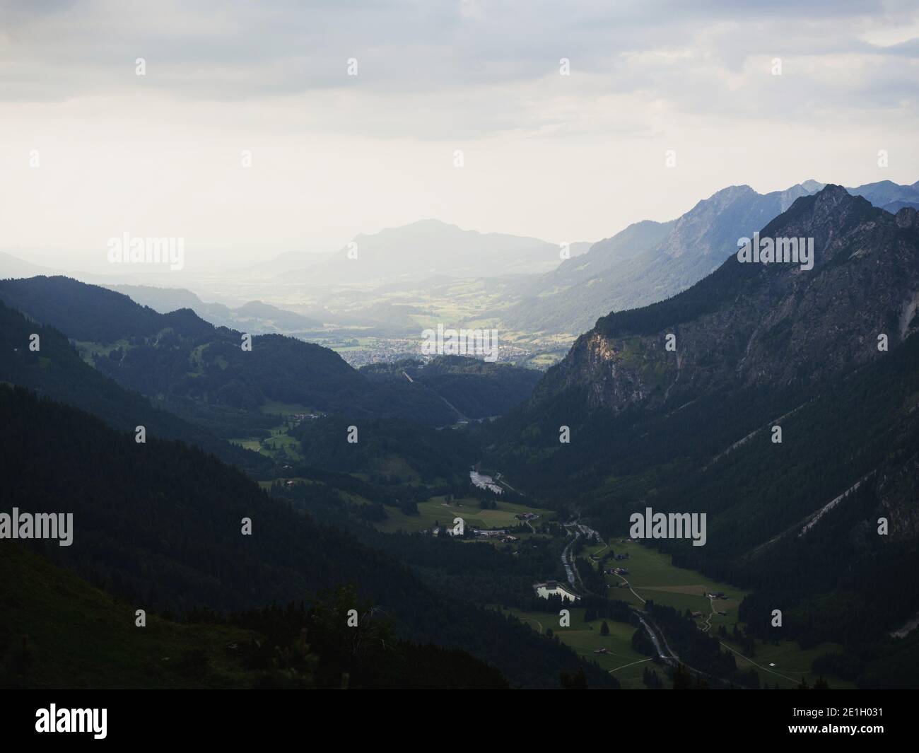 Panorama view of Stillachtal valley Anatswald Fellhornbahn Oberstdorf ...
