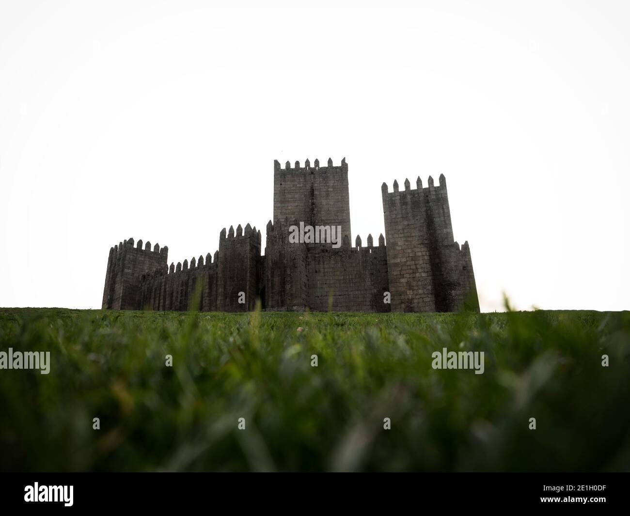 Medieval gothic stone rock castle fortification Castelo de Guimaraes ...