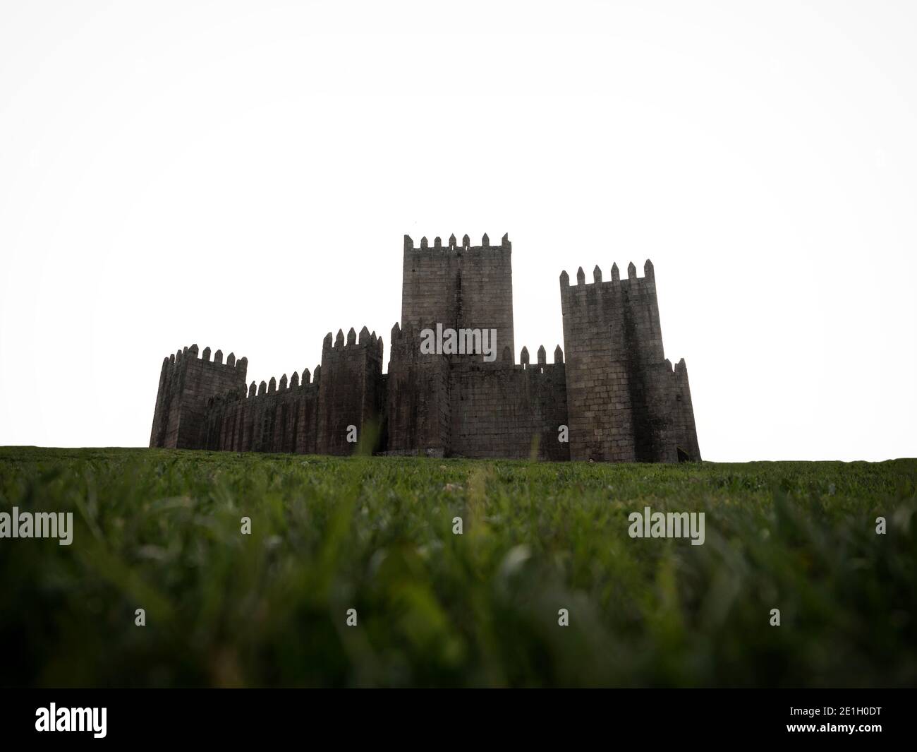 Medieval gothic stone rock castle fortification Castelo de Guimaraes ...