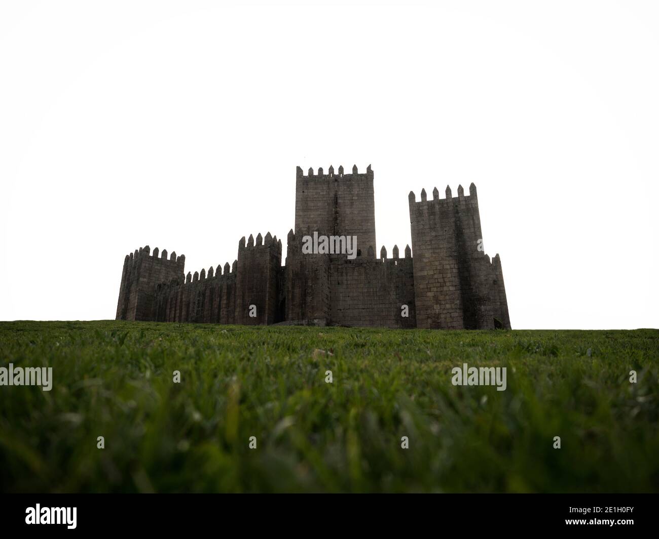 Medieval gothic stone rock castle fortification Castelo de Guimaraes ...