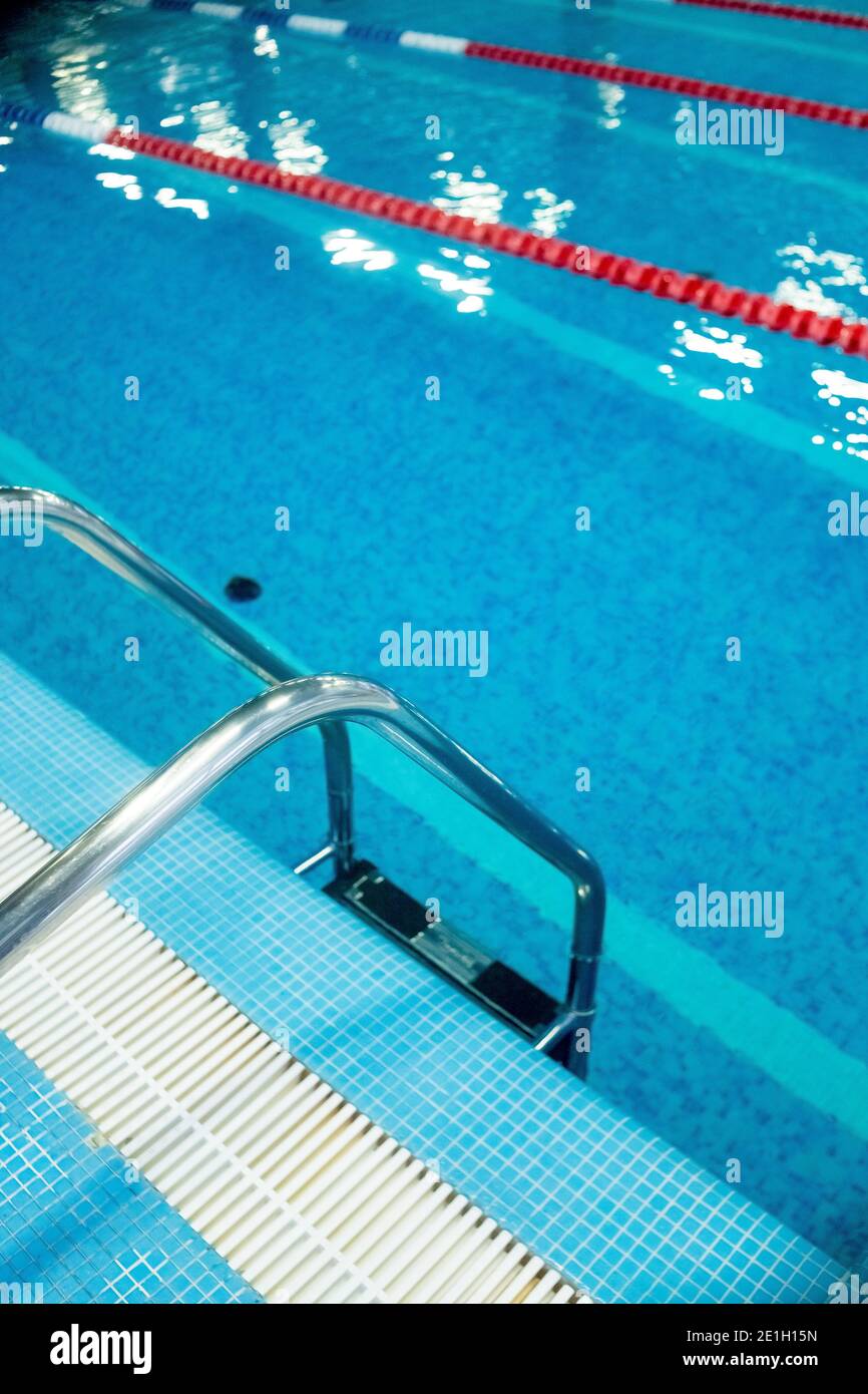 Community swimming pool with racing lanes Stock Photo - Alamy