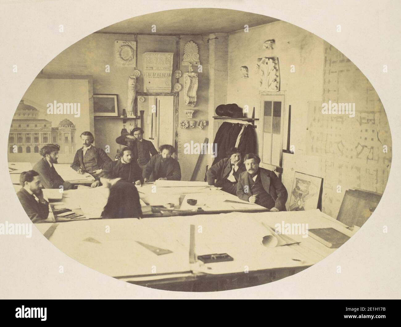 Louis-Emile Durandelle, Charles Garnier in the Drafting Room While ...