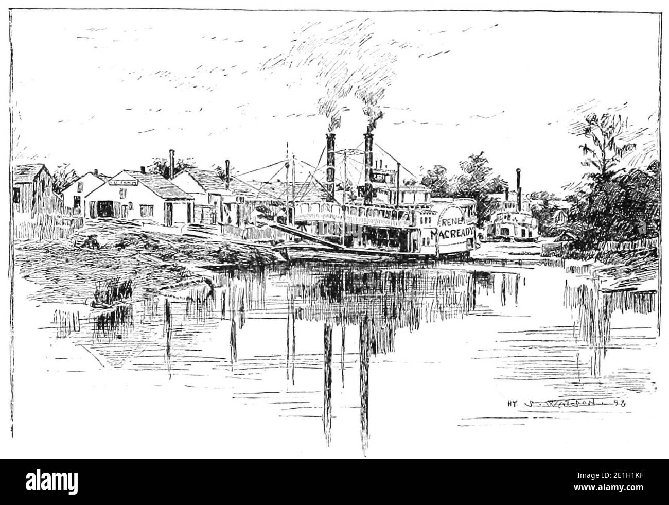 Louisiana steamboat by Henry Summer Watson Stock Photo - Alamy