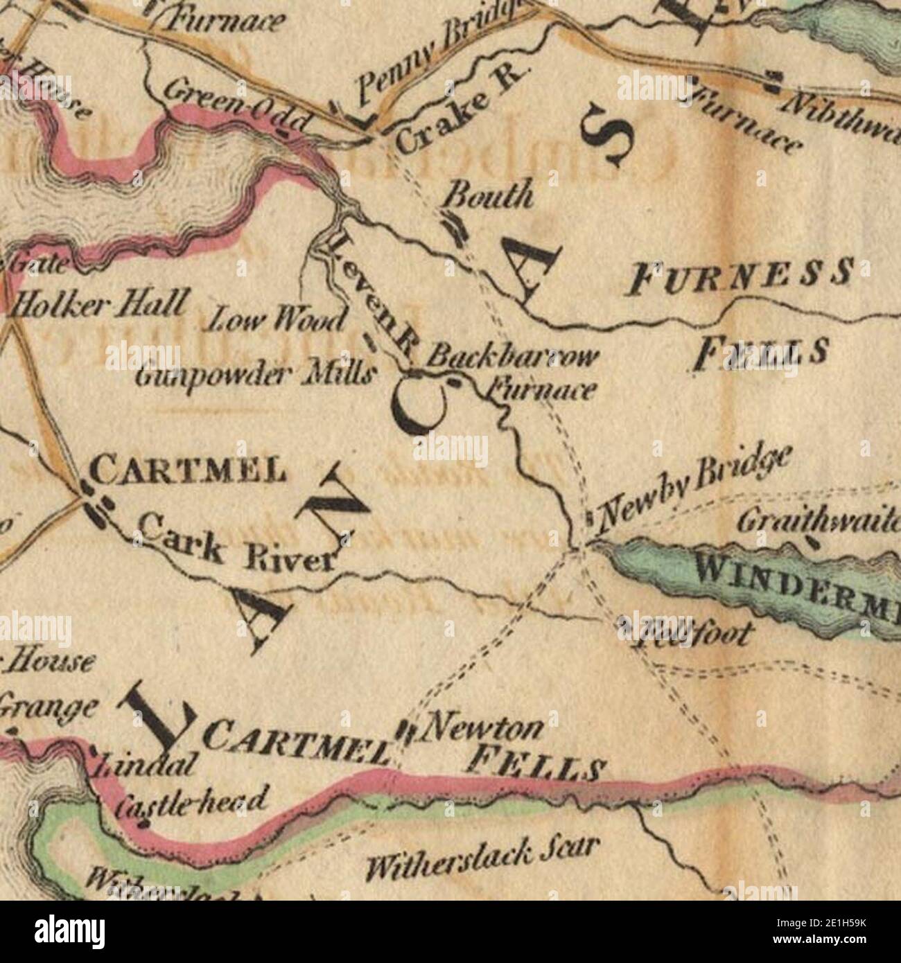 Low Wood Gunpowder Mills map Stock Photo - Alamy