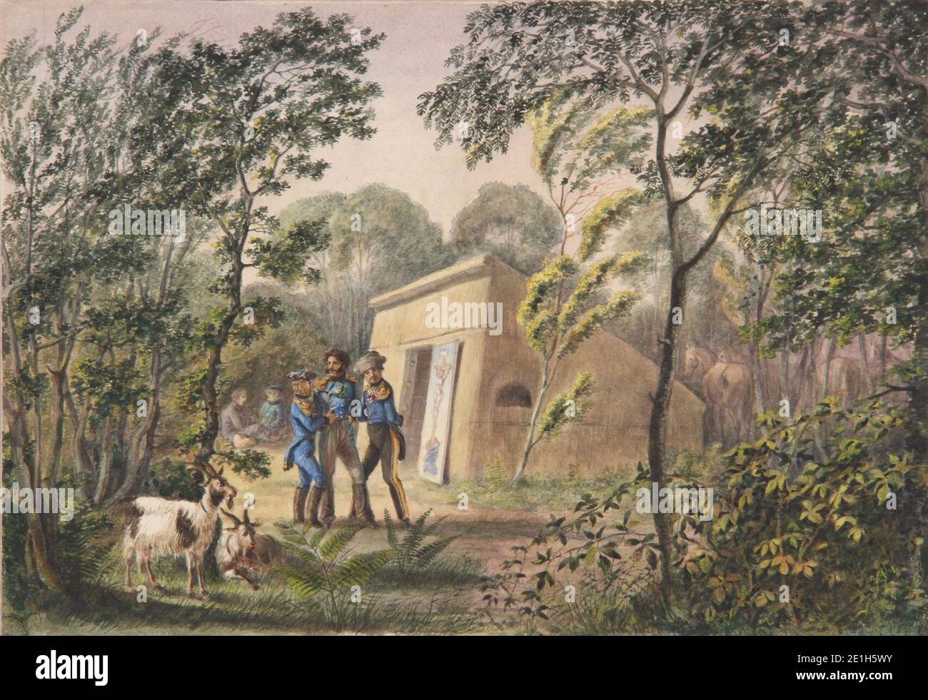 Lozna. Лёзна (C. Faber du Faur, 11.08.1812 Stock Photo - Alamy